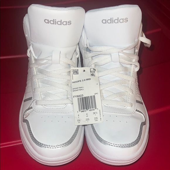 adidas | Shoes | Adidas Hoops 2 Mid White Sneakers | Poshmark